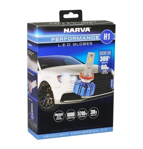 Narva 18441 Gen III LED H1 Performance Globe Kit | Bright White Upgrade
