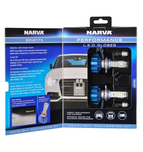 Narva 18450 Gen III LED HIR2 Performance Globe Kit | Bright White LED ...