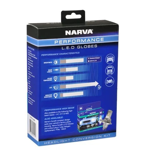 Narva 18450 Gen III LED HIR2 Performance Globe Kit | Bright White LED ...